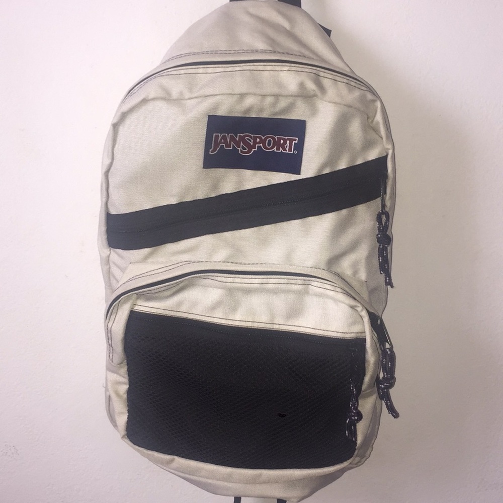 Jansport Sporty Cream Backpack Very Rare - Gem